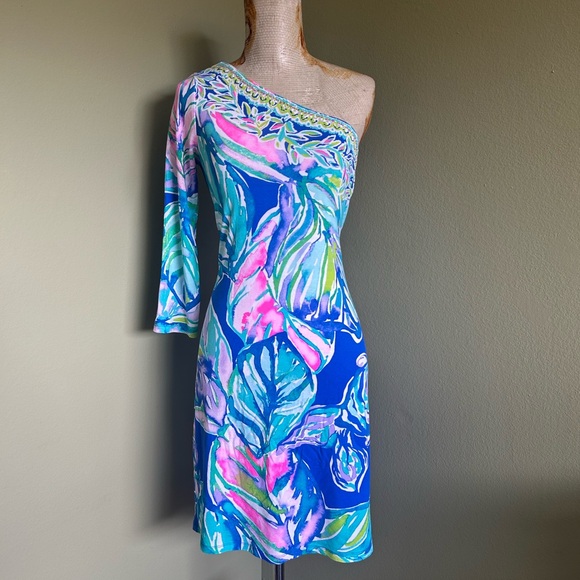 Lilly Pulitzer | Dresses | Lilly Pulitzer Petra Oneshoulder Casa Del ...